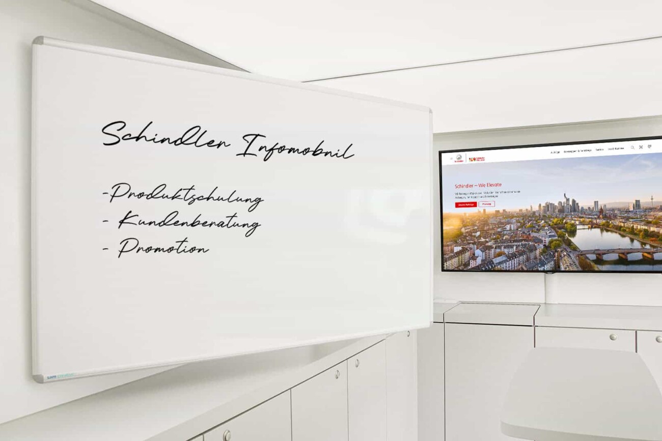 Schindler geht mit zwei Infomobilen auf Produktberatung-Tour