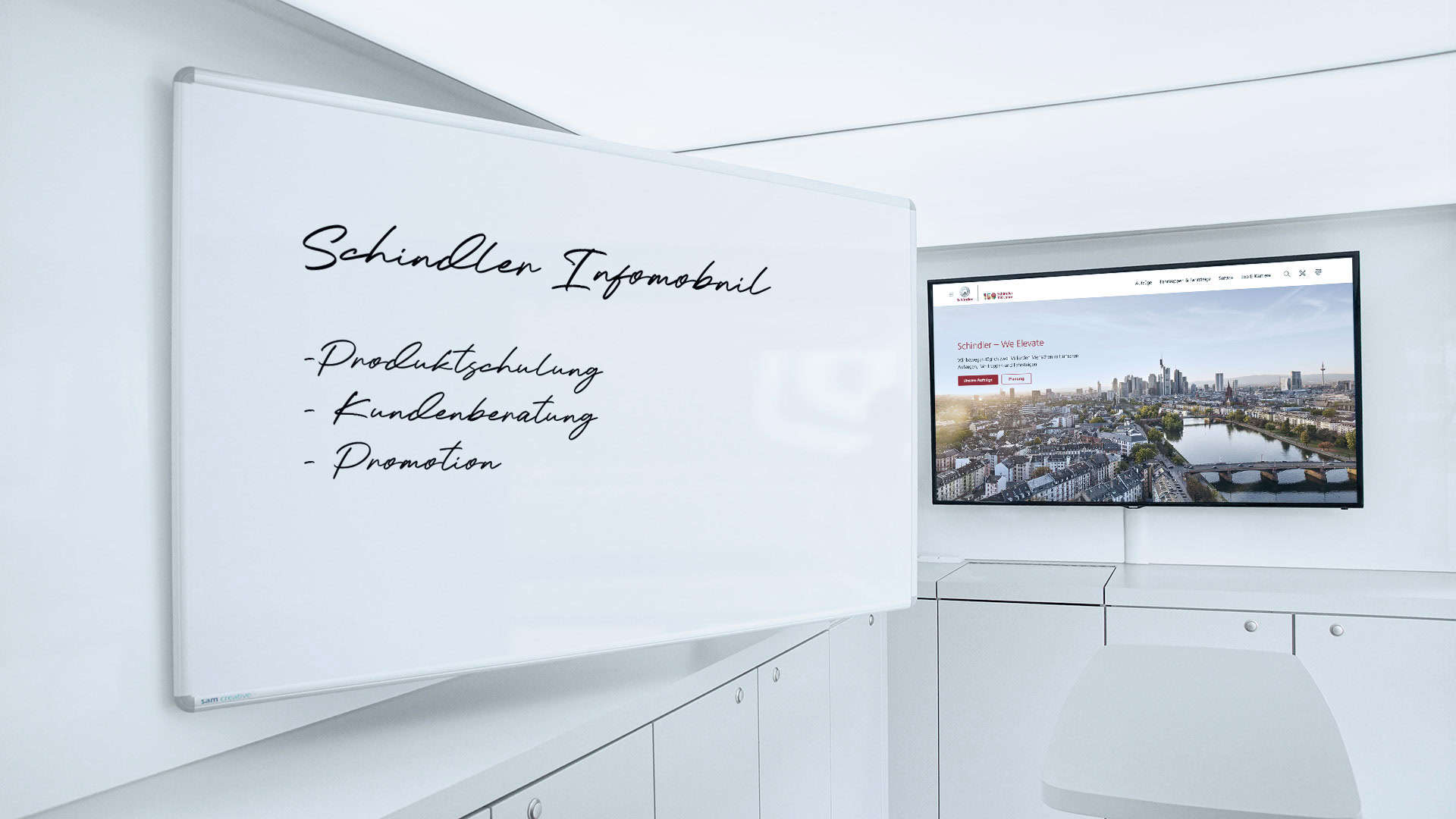 Schindler geht mit zwei Infomobilen auf Produktberatung-Tour